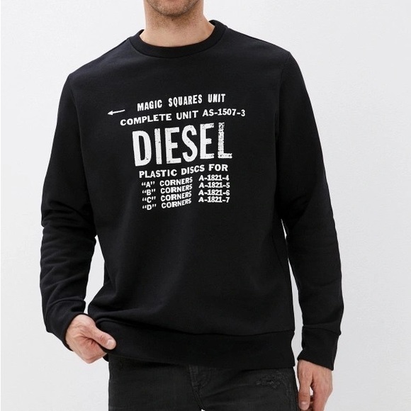 Diesel | Sweaters | Diesel Logo Printed Sweatshirt | Poshmark